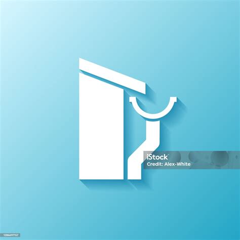 루프 및 거터 서비스 플랫 벡터 블루 아이콘 Eps 10의 겨울 컨셉 일러스트 지붕용 홈통에 대한 스톡 벡터 아트 및 기타