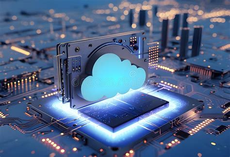 Cloud Computing And Network Security Concept 3d Rendering Conceptual Image Stock Illustration