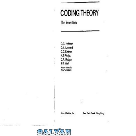 خرید و قیمت دانلود کتاب Coding Theory The Essentials ترب