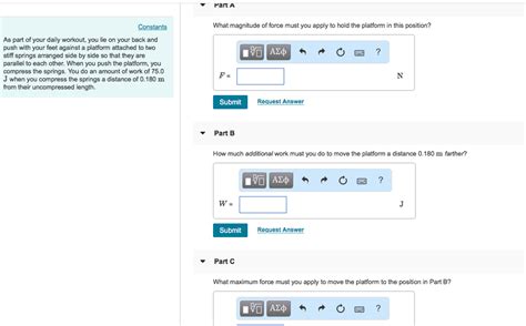 Solved Part A Constants What Magnitude Of Force Must You