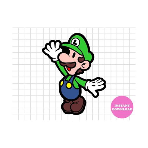 Luigi Svg Layered Item Clipart Cricut Digital Vector Cut Inspire