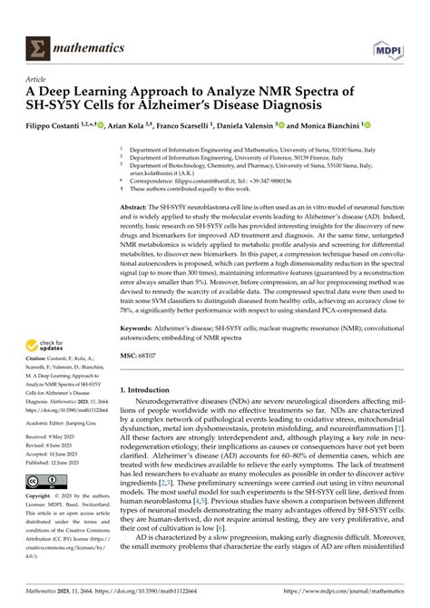 pdf a deep learning approach to analyze nmr spectra of sh sy5y cells