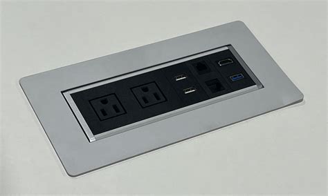 In Surface Power Module With Silver Finish By Performance Furnishings