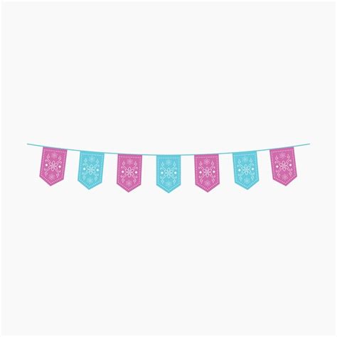 Premium Vector Cyan Amp Fuchsia Mexican Bunting Decoration