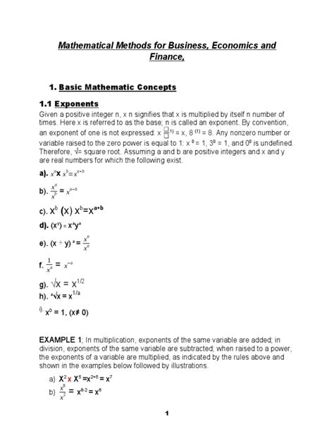 Mathematical Methods For Business Economics And Finance Pdf