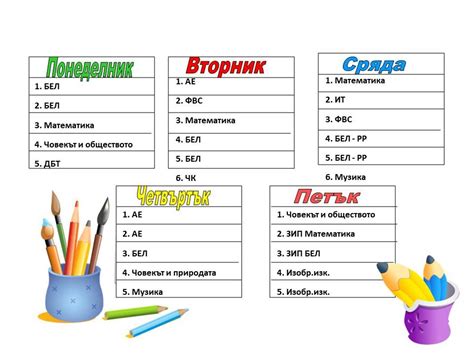 Седмична програма 4 В клас 128 СУ