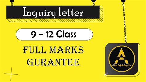 Inquiry Letter Trick Inquiry Letter Format Class 9 To 12 Letter