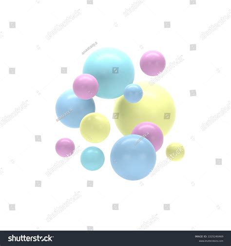 Pastel 3d Balls Render Rendered Illustration Stock Illustration
