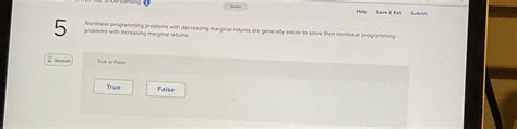 Solved SavedHelpSave ExitSubmitNonlinear Programming Chegg