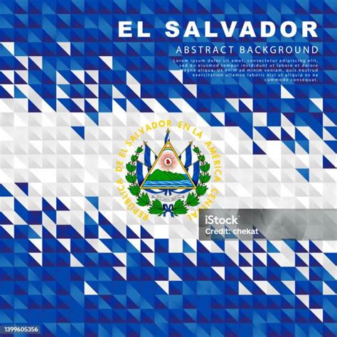 엘살바도르의 국기 살바도르 국기의 다채로운 파란색과 흰색 줄무늬 형태의 작은 삼각형의 추상적 인 배경 0명에 대한 스톡 벡터 아트 및 기타 이미지 Istock