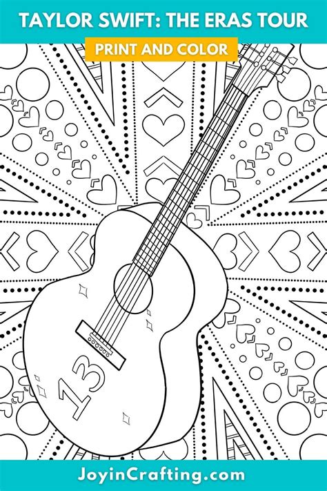 Taylor Swift Guitar The Eras Tour Coloring Pages Coloring Pages Taylor Swift Guitar Taylor Swift