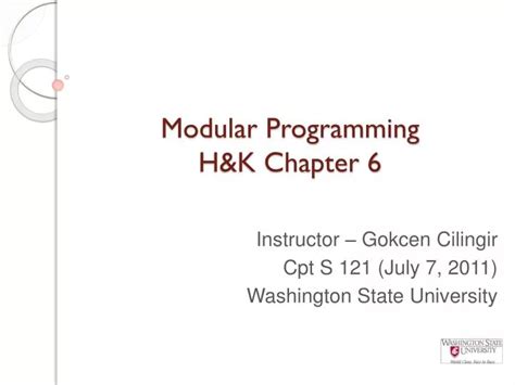 Ppt Modular Programming Handk Chapter 6 Powerpoint Presentation Id