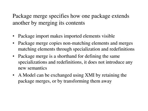 PPT UML Package Merge PowerPoint Presentation Free Download ID
