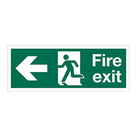 Fire Exit Arrow Left Safety Sign 400x150mm