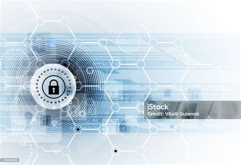 사이버 보안 및 정보 또는 네트워크 보호 비즈니스 및 인터넷 프로젝트를 위한 미래 기술 웹 서비스 개념에 대한 스톡 벡터 아트