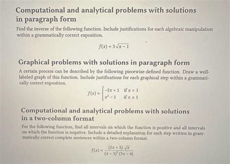 Solved Computational And Analytical Problems With Solutions