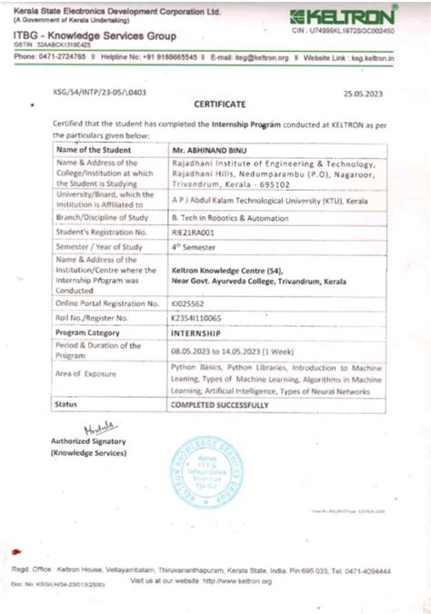 Team Internship Python Network Artificialintelligence Abhinand Binu
