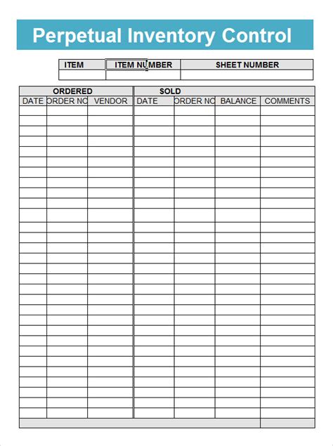 Inventory Control Template Excel