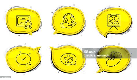 승인됨 콩 및 비전 보드 아이콘 세트 별 표지판 채팅 메시지 채식 씨앗 눈 검사 좋아하는 벡터 건강관리와 의술에 대한 스톡 벡터