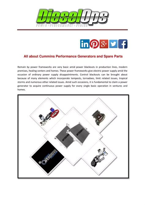 ppt all about cummins performance generators and spare parts powerpoint presentation id 7555701