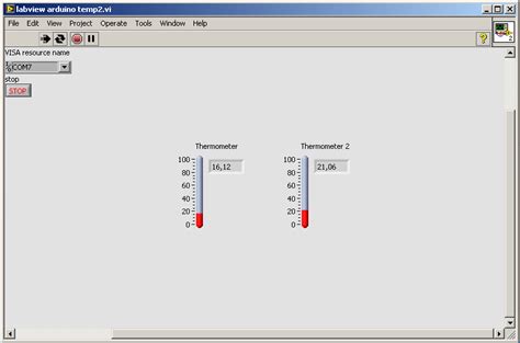 Arduinoand Labview With 2 Ds18b20 Trybotics