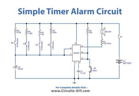 Simple Timer Alarm Circuit Using IC 555