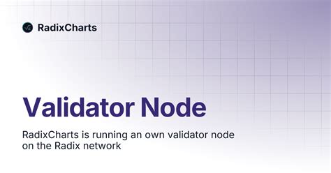 Validator Node RadixCharts