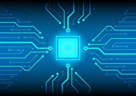 Microchip Technology Background Blue Circuit Board Pattern Stock