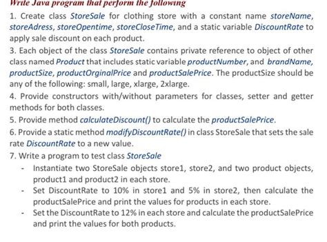 Solved Write Java Program That Perform The Following 1