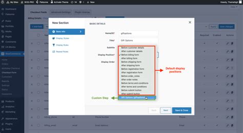 How To Display A Custom Section From Checkout Field Editor For Woocommercepro Inside A New