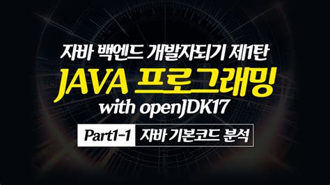 자바 백엔드 개발자되기 제1탄 java 프로그래밍 with openjdk17 part1 1 자바 기본코드 분석 에어클래스