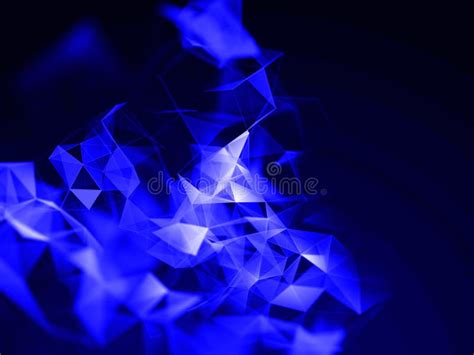 3d abstracttechno background with low poly plexus design stock