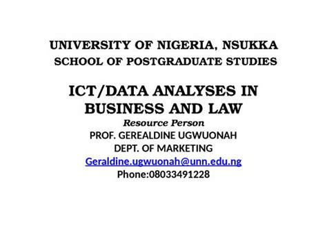 Analysis Ppt 75669 Ict Data Analysis Prof Ugwuonah