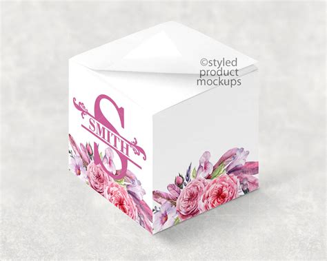 Paper Notepad Cube Mockup Add Your Own Image And Background Etsy