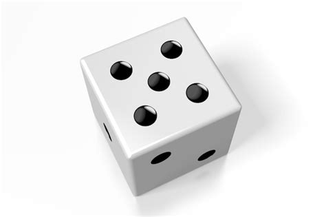 Premium Photo Dice With Five Dots Isolated On White Background