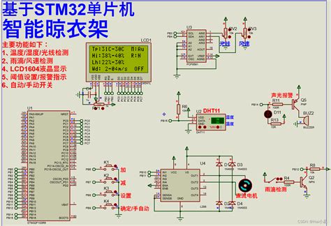 【proteus仿真】【stm32单片机】基于单片机的智能晾衣架控制系统 基于说stm32的智能晾衣架设计 csdn博客