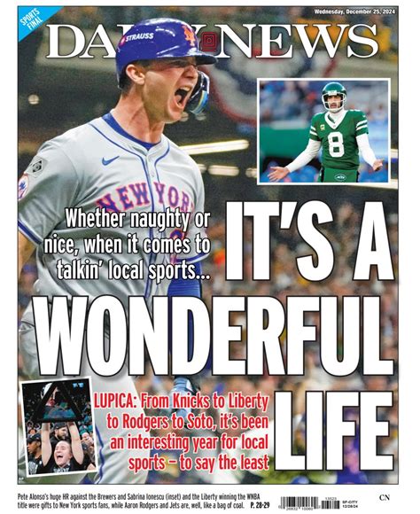 New York Daily News Back Pages For Dec 2024