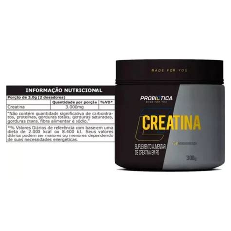 Creatina 300g Probiótica Monohidratada Natural Balancefit