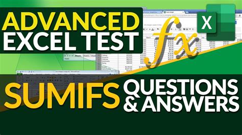 how to pass advanced excel test for job interview sumifs formula