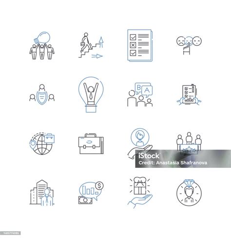 서비스 향상 라인 아이콘 컬렉션입니다 최적화 합리화 개선 현대화 혁신 업그레이드 벡터 및 선형 일러스트레이션 개선 세련미 변형 발전 개요 표지판 세트 개발에 대한 스톡 벡터