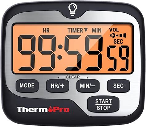 Thermopro Tm01 Kitchen Timer Digital Cooking Timer With Large Lcd Display Big Digits Alarm