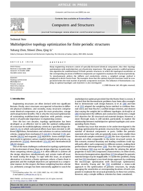 Pdf Multiobjective Topology Optimization For Finite Periodic Structures
