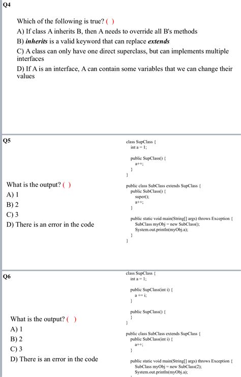 q4which of the following is true a ﻿if class a