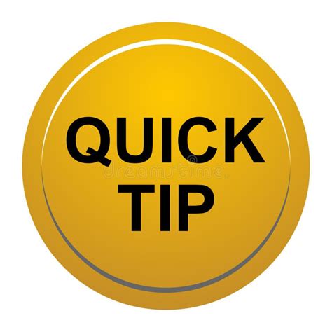 Quick Tip Golden Yellow Button Help And Suggestion Concept Stock Vector Illustration Of