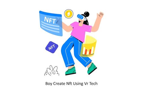 Premium Vector Nft Using Vr Tech Flat Style Design Vector Illustration Stock Illustration