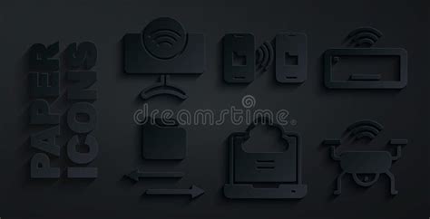 Set Network Cloud Connection Computer Keyboard Transfer Files Smart Drone System Data