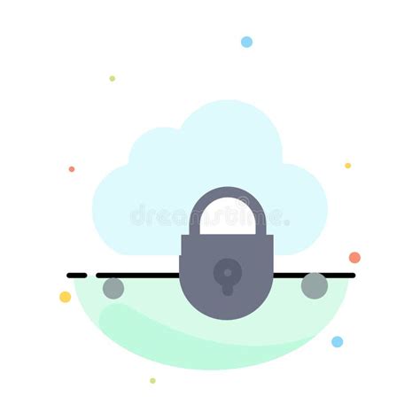 Internet Cloud Lock Security Abstract Flat Color Icon Template Stock