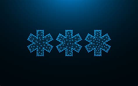 세 별표 낮은 폴리 디자인 추상 기하학적 템플릿 암호 기호 와이어 프레임 메쉬 어두운 파란색 배경에 포인트와 선으로 만든 다각형 벡터 그림 3가지 개체에 대한 스톡 벡터