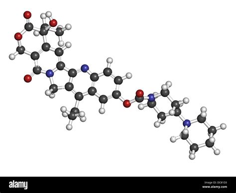 Irinotecan Cancer Chemotherapy Drug Chemical Structure Atoms Are Represented As Spheres With