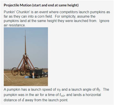 Solved Projectile Motion Start And End At Same Height
